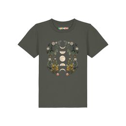 Watabout.kids T-Shirt 'Moonphases & Flowers' Jungen Gr&ouml;&szlig;e 104 dunkelgelb / grau / khaki / dunkelgr&uuml;n