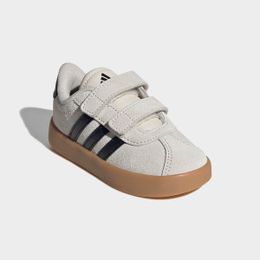 Sneaker adidas Sportswear "VL COURT 3.0", M&auml;dchen, Gr. 24, cloud wei&szlig;, core schwarz, alumina, Leder, Synthetik, Schuhe Sneaker, f&uuml;r Kinder, inspiriert vom Design des adidas samba