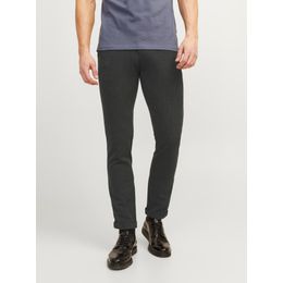 Jack & Jones Chinohose JACK & JONES "MARCO &ndash; Chinohose mit Stretchanteil und Komfort", Herren, Gr. 29, L&auml;nge 34, grau (dunkelgrau melange), Web, Obermaterial: 68% Polyester, 29% Viskose, 3% Elasthan, unifarben, slim fit normal, Hosen Chinohose, modisch, slim fit, Web