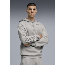 Kapuzensweatshirt Puma "M X HYROX CLOUDSPUN HOODIE", Herren, Gr. S, light gray heather, Obermaterial: 78% Polyester, 16% Lyocell, 6% Elasthan, regular fit normal, angesetztes B&uuml;ndchen, Sweatshirts Kapuzensweatshirt, Regular Fit, f&uuml;r Fitness und sportliche Aktivit&auml;ten, mit Kapuze