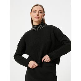KOTON Pullover Damen Gr&ouml;&szlig;e L schwarz / silber