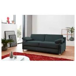 Schlafsofa Bali "Viola, Dauerschl&auml;fer mit Seitenkissen", blau, B:201cm, 100% Polyester, Sofas, Schlafsofa, in 140er und 160er Breite, 3 Varianten, auch mit Ergoflex-Lattenrost