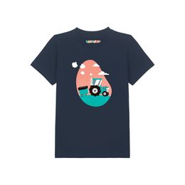 Watabout.kids T-Shirt 'Traktor' Jungen Gr&ouml;&szlig;e 128 navy / t&uuml;rkis / pastellrot / wei&szlig;