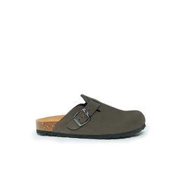 Mandel Leder-Clogs "Noe" in Grau - 60% | Gr&ouml;&szlig;e 43 | Herren-hausschuhe