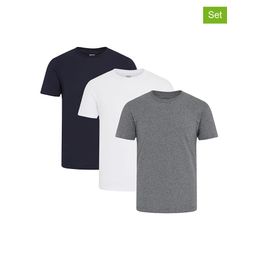 Reebok 3er-Set: Shirts "Santo" in Dunkelblau/ Wei&szlig;/ Grau - 66% | Gr&ouml;&szlig;e M | Herren-plussize