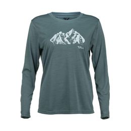 Traunstein Sport Funktionslongsleeve "Bergwelt" in Gr&uuml;n - 54% | Gr&ouml;&szlig;e 34 | Damen-outdoor-tops-shirts