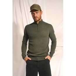 Just Cashmere Kaschmir-Rollkragenpullover "Bradley" in Gr&uuml;n - 61% | Gr&ouml;&szlig;e XXL | Herren-plussize