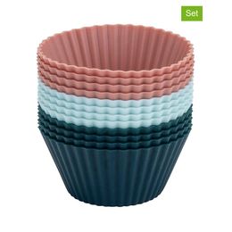 Dr. Oetker 12er-Set: Silikon-Muffinformen in Rosa/ Hellblau/ Dunkelblau - &Oslash; 4 cm - 15% | Kuechenhelfer