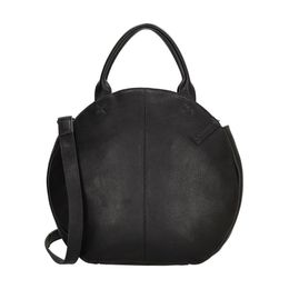 HIDE & STITCHES Leder-Henkeltasche "Cote d Azur" in Schwarz - (B)36 x (H)32 x (T)8 cm - 63% | Damen-taschen