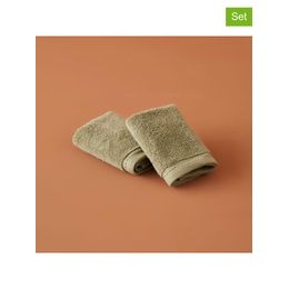 Bella Maison 2er-Set: G&auml;stehandt&uuml;cher "Ruby" in Khaki - (L)30 x (B)30 cm - 54% | Badtextilien