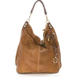 Mia Tomazzi Leder-Shopper "Niguarda" in Hellbraun - (B)42 x (H)38 x (T)17 cm - 77% | Damen-taschen