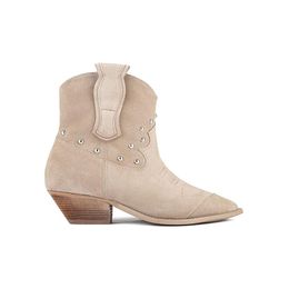 loft37 Leder-Cowboy-Boots in Beige - 51% | Gr&ouml;&szlig;e 35 | Damen-stiefel
