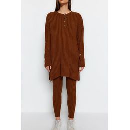 Trendyol 2tlg. Outfit in Cognac - 61% | Gr&ouml;&szlig;e S | Damen-pullover-cardigans