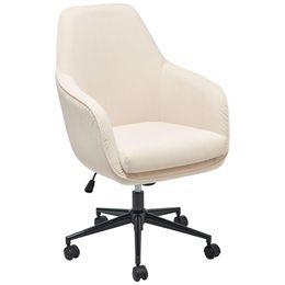 Livetastic Drehstuhl, Beige, Metall, Kunststoff, Textil, Drehkreuz, 63x93-98x71 cm, Sitzfl&auml;che 360&deg; drehbar, Arbeitszimmer, B&uuml;rost&uuml;hle, Drehst&uuml;hle
