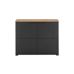 Mid.you Kommode, Schwarz, Eiche, Holzwerkstoff, 2 F&auml;cher, 100x80x40 cm, Beim&ouml;bel erh&auml;ltlich, stehend, Wohnzimmer, Kommoden & Sideboards, Kommoden