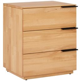 Mid.you Nachtschrank, Holz, Kernbuche, massiv, 3 Schublade(n) Schubladen, 50x60x40 cm, Schlafzimmer, Nachttische