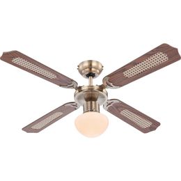 Deckenventilator Aston, Metall, Glas, 41.5 cm, Freizeit, Heizen & K&uuml;hlen, Ventilatoren, Deckenventilatoren
