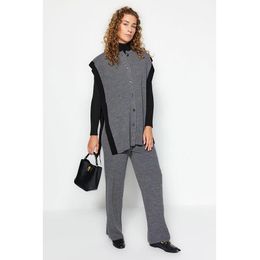 Trendyol 2tlg. Outfit in Grau/ Schwarz - 56% | Gr&ouml;&szlig;e M | Damen-pullover-cardigans