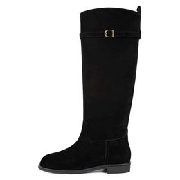loft37 Leder-Stiefel in Schwarz - 61% | Gr&ouml;&szlig;e 38 | Damen-stiefel