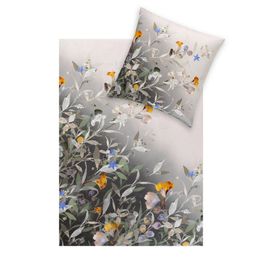 Estella Bettw&auml;sche Nat&uuml;rlich Estella, Salbeigr&uuml;n, Textil, Floral, 135 cm, Textiles Vertrauen - Oeko-Tex&reg;, hautfreundlich, Schlaftextilien, Bettw&auml;sche, Bettw&auml;sche, Satin-Bettw&auml;sche