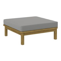 Ambia Garden Loungehocker, Akazie, Greige, Holz, Akazie, Schichtholz, teilmassiv, F&uuml;llung: Polyester, quadratisch, 80x31x76 cm, Loungem&ouml;bel, Lounge-Hocker