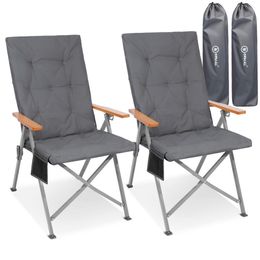 Modante Campingsessel-Set, Grau, Metall, Textil, Rundrohr, 54x102x71 cm, Freizeit, Campingzubeh&ouml;r, Campingst&uuml;hle