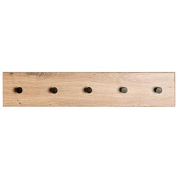 Hakenleiste, Schwarz, Eiche, Metall, Holzwerkstoff, 60x12x5 cm, Aufh&auml;ngem&ouml;glichkeit, Garderobe, Garderobenleisten & Garderobenhaken, Garderobenleisten
