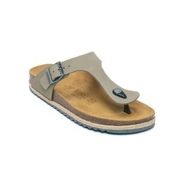 Mandel Leder-Zehentrenner in Grau - 64% | Gr&ouml;&szlig;e 41 | Damen-sandalen