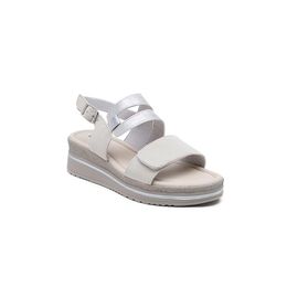 Foreverfolie Keilsandaletten in Creme/ Silber - 68% | Gr&ouml;&szlig;e 37 | Damen-sandalen