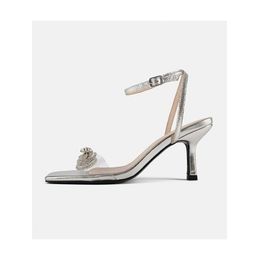 loft37 Leder-Sandaletten in Silber - 48% | Gr&ouml;&szlig;e 37 | Damen-sandalen