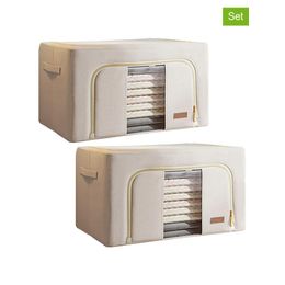 Joybos 2er-Set: Kleiderboxen in Beige - (B)40 x (H)20 x (T)30 cm - 42% | Kisten-koerbe