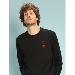 WOOOP Sweatshirt "King" in Schwarz - 50% | Gr&ouml;&szlig;e XL | Herren-plussize