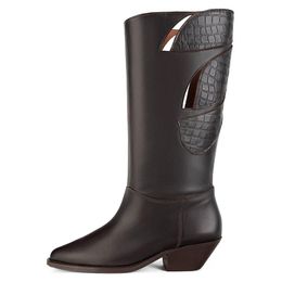 loft37 Leder-Cowboystiefel in Braun - 61% | Gr&ouml;&szlig;e 41 | Damen-stiefel