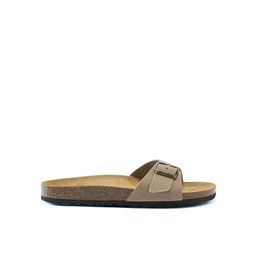 Mandel Leder-Pantoletten in Beige - 65% | Gr&ouml;&szlig;e 44 | Herren-hausschuhe