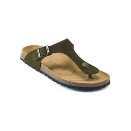 Mandel Leder-Zehentrenner in Khaki - 66% | Gr&ouml;&szlig;e 46 | Herrensandalen