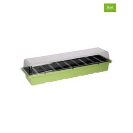 KINZO 2er-Set: Mini-Gew&auml;chsh&auml;user in Gr&uuml;n - (B)54 x (H)8 x (T)16 cm - 50% | Gartendekoration