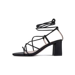 loft37 Leder-Sandaletten in Schwarz - 47% | Gr&ouml;&szlig;e 39 | Damen-sandalen