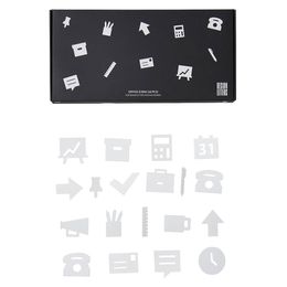 Design Letters Message-Board-Symbole "Office Icons" in Wei&szlig; - 70% | Wanddekoration