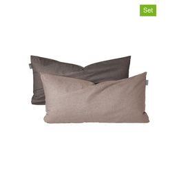 Schiesser 2er-Set: Renforc&eacute;-Kissenh&uuml;llen in Beige - 39% | Gr&ouml;&szlig;e 40x80 cm | Dekokissen
