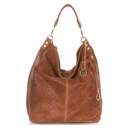 Mia Tomazzi Leder-Shopper "Niguarda" in Braun - (B)42 x (H)38 x (T)17 cm - 75% | Damen-taschen
