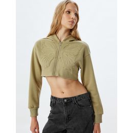 KOTON Sweatjacke Damen Gr&ouml;&szlig;e S khaki