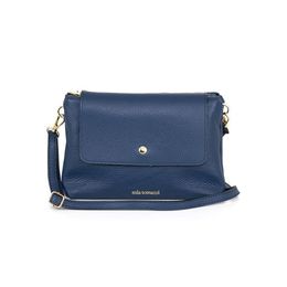 Mia Tomazzi Leder-Umh&auml;ngetasche "Bardolino" in Blau - (B)28 x (H)19 x (T)13 cm - 77% | Damen-taschen