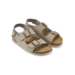 Mandel Leder-Sandalen in Beige/ Braun - 64% | Gr&ouml;&szlig;e 37 | Damen-sandalen