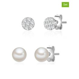 Lulu & Jane Lulu & Jane 2er-Set: Ohrstecker mit Edelsteinen und Perlen - 71% | Schmuck