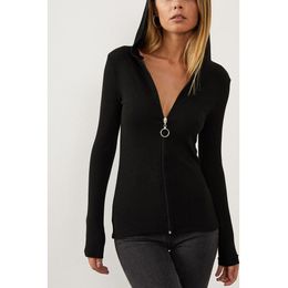 Milan Kiss Sweatjacke in Schwarz - 61% | Gr&ouml;&szlig;e L | Damen-sweatshirts-jacken