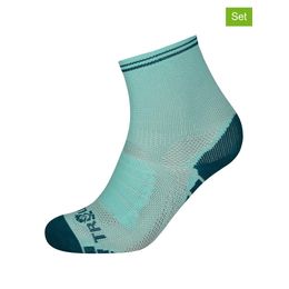 Trollkids 2er-Set: Wandersocken "Mid Cut Socks III" in T&uuml;rkis - 33% | Gr&ouml;&szlig;e 23-26 | Kinder-outdoor-waesche