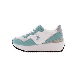 U.S. Polo Assn. Sneakers in Wei&szlig;/ T&uuml;rkis - 56% | Gr&ouml;&szlig;e 37 | Damen-sneakers