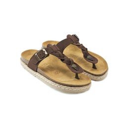 Mandel Leder-Zehentrenner in Braun - 68% | Gr&ouml;&szlig;e 41 | Damen-sandalen