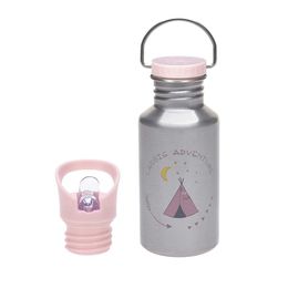 L&auml;ssig L&auml;ssig Trinkflasche "Adventure" in Silber/ Rosa - 500 ml - 12% | Kinder-austruestung-accessoires