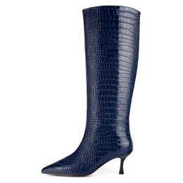 loft37 Leder-Stiefel in Dunkelblau - 56% | Gr&ouml;&szlig;e 40 | Damen-stiefel